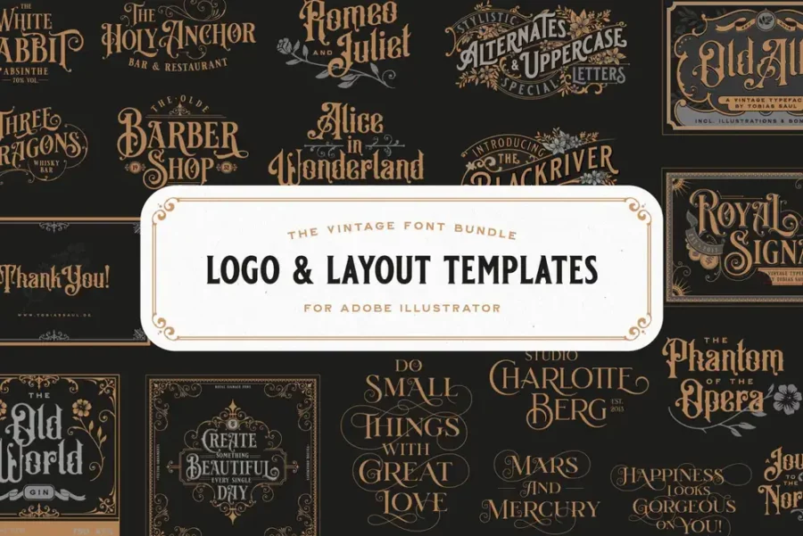Vintage Font Bundle, 10 Typefaces - TypoWise
